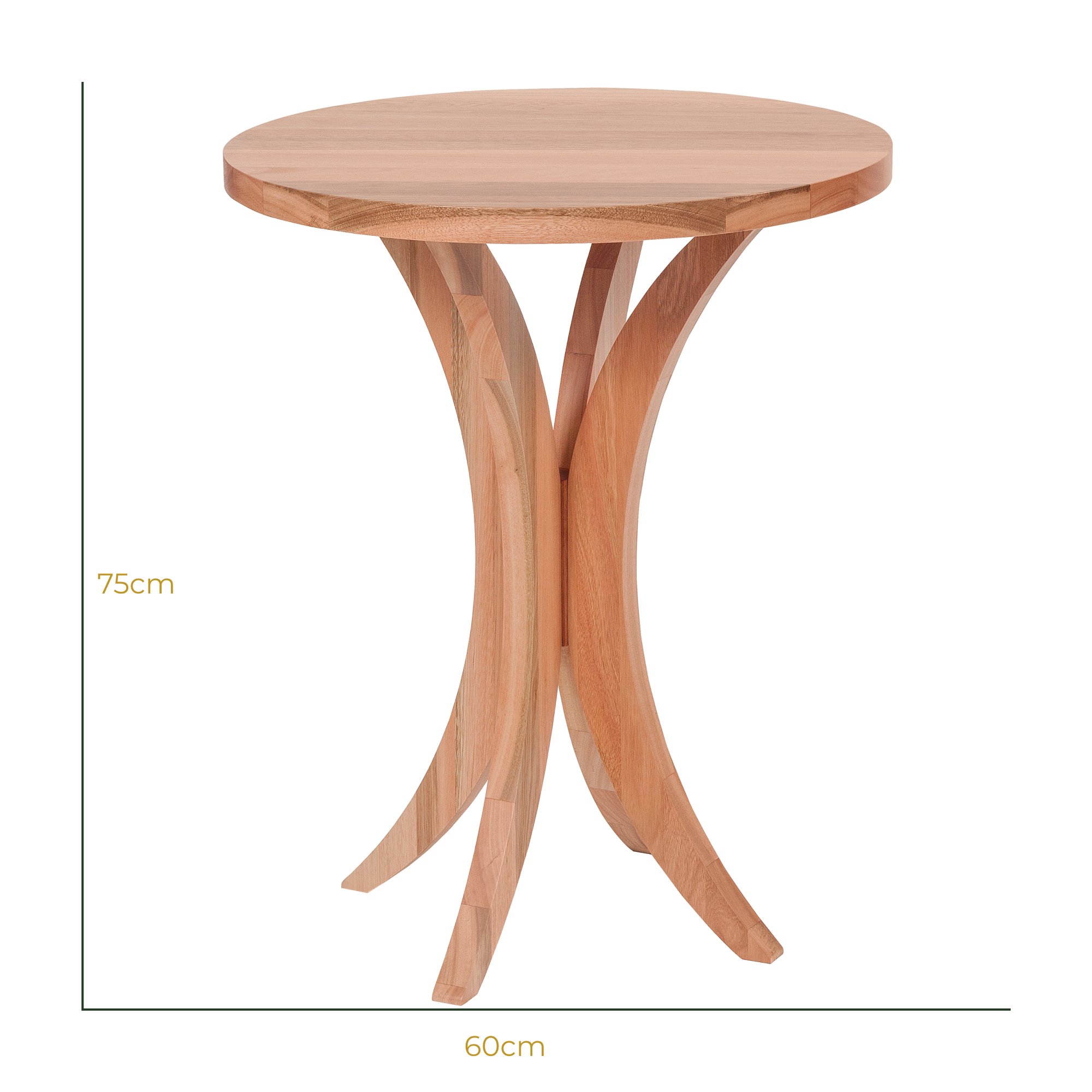 Mesa Lateral Alta Tampo Madeira Maciça Rima Natural